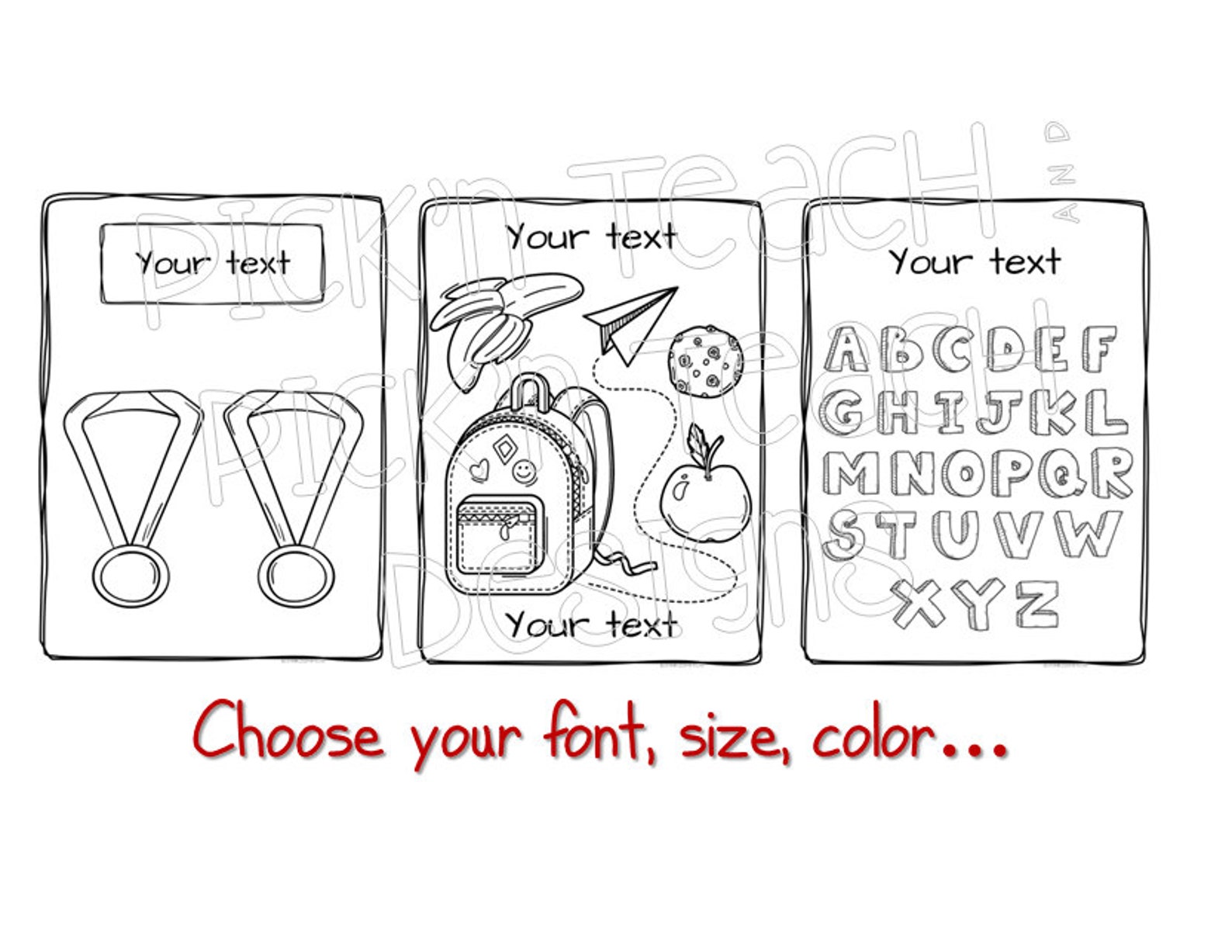 EDITABLE Coloring Book Covers / Pages for Back to School 60+ Templates ...