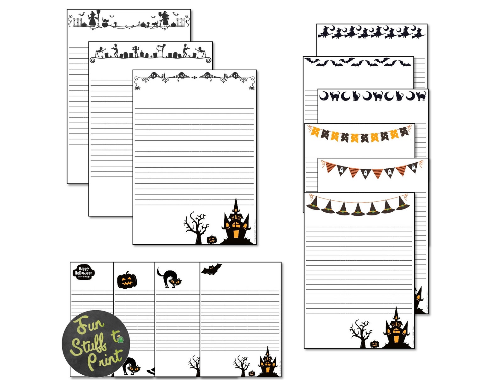 Halloween Writing or Drawing Paper - Instant Download - Cauldron ...