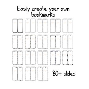 Editable Double-sided BOOKMARK Templates B&W and Colors - Add Your Own ...