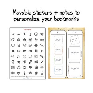 Editable Double-sided BOOKMARK Templates B&W and Colors - Add Your Own ...