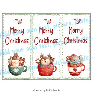 Editable Christmas Bookmarks – DIY Google Slides, Powerpoint (digital ...