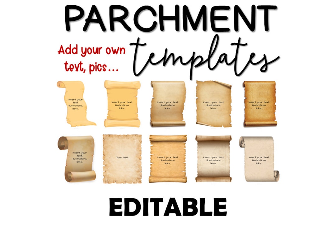 30+ Parchment Templates EDITABLE Add Your Own Text & Images Invitations ...