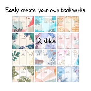 Editable BOOKMARK Templates of Abstract NATURE - Add Your Own Text and ...