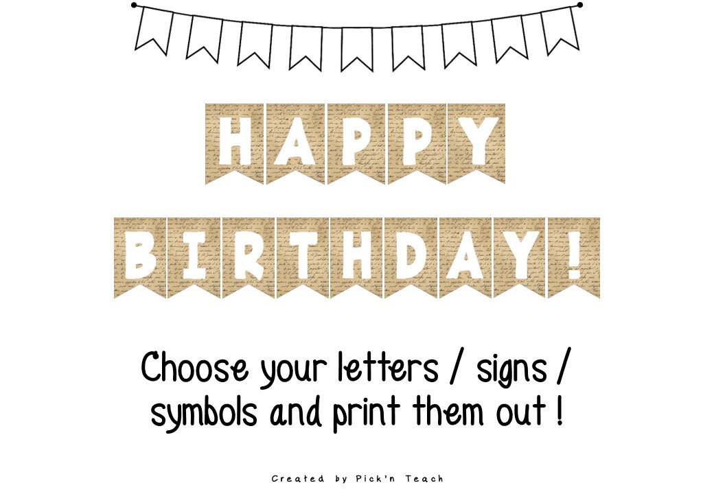 Printable BANNER Templates With 175 Pennants Parchment Words for ...