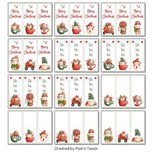 36 Bookmarks to Print for December,christmas Greetings Gifts Family and ...