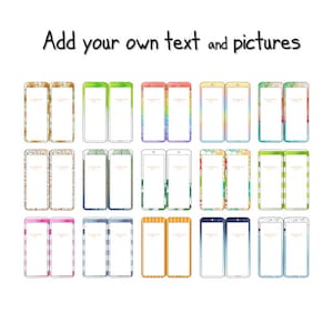 Editable Double-sided BOOKMARK Templates B&W and Colors - Add Your Own ...