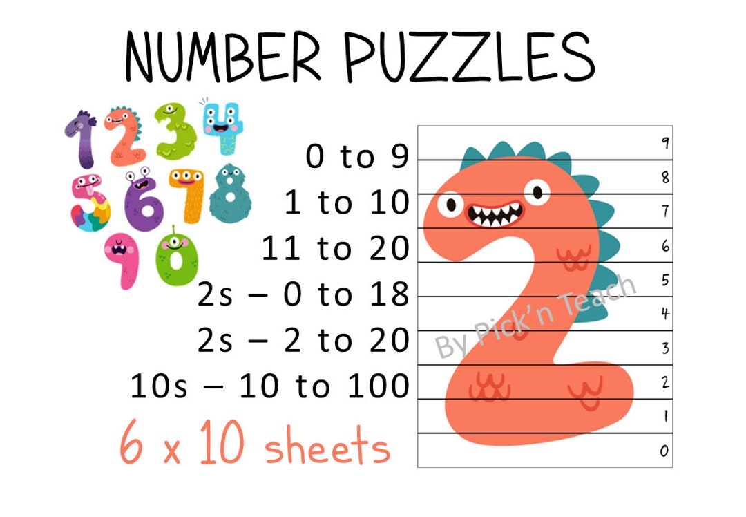Number Puzzles Counting Puzzles to Learn With Little Monsters for ...