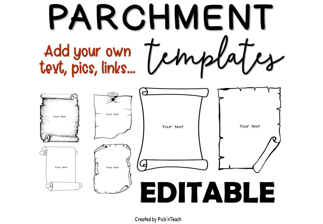 60+ EDITABLE Parchment Templates Add Your Own Text & Images - Etsy