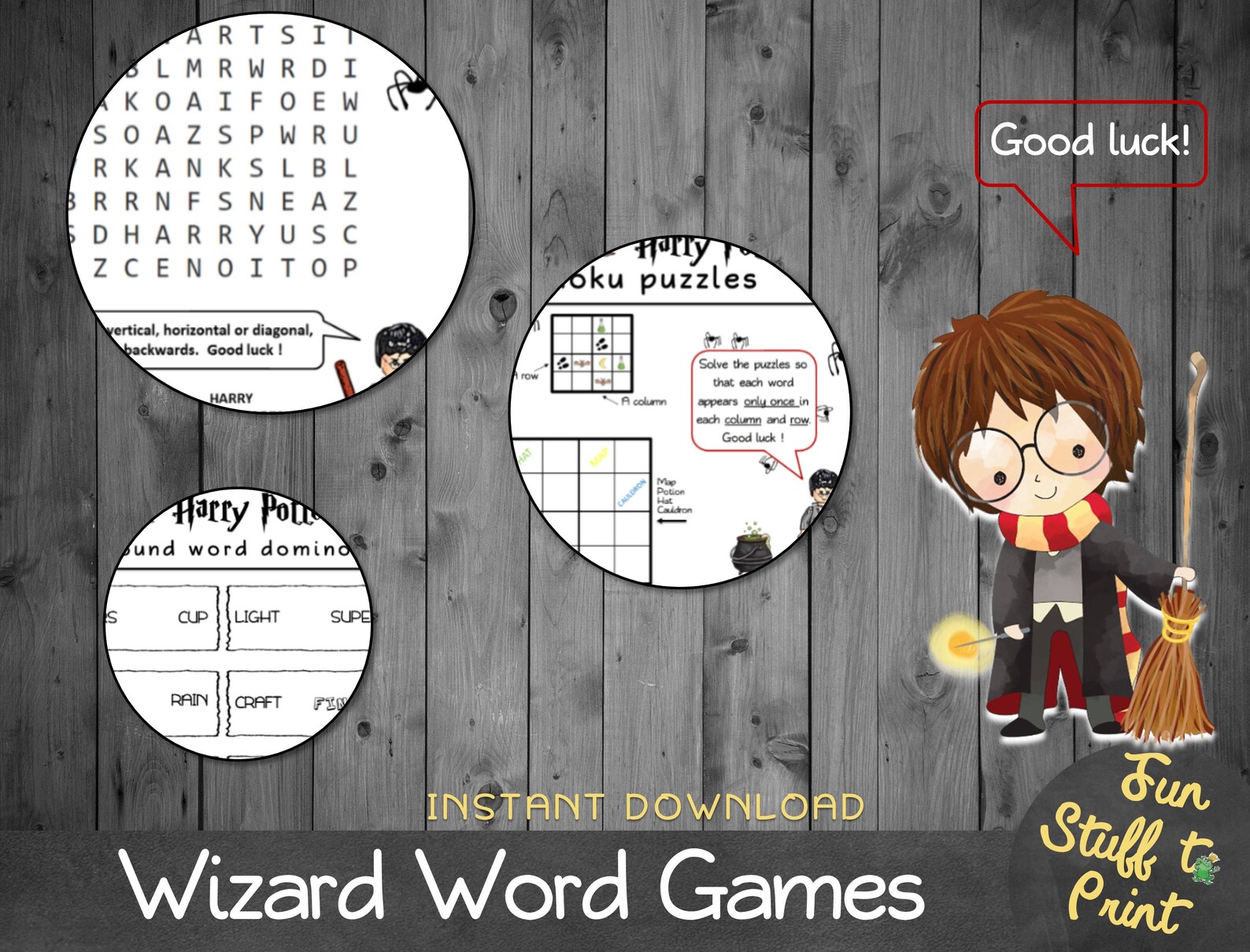 Wizard word GAMES printable games for kids puzzle sudoku | Etsy