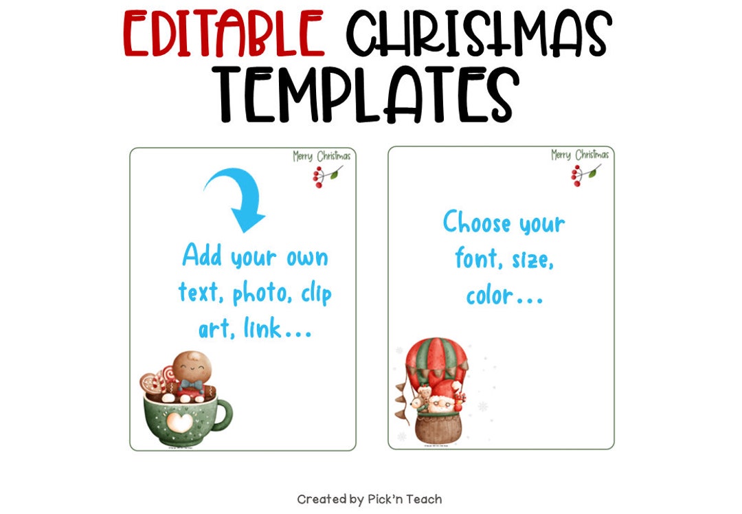 EDITABLE Christmas Templates, 26 Pages, Holiday Party Google Slides ...