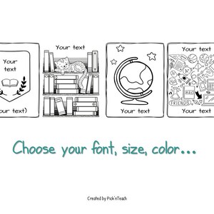 EDITABLE Coloring Book Covers / Pages for Back to School Add - Etsy