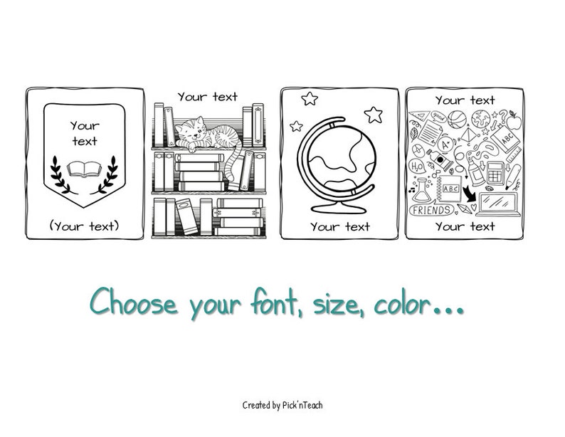 EDITABLE Coloring Book Covers / Pages for Back to School 60+ Templates ...