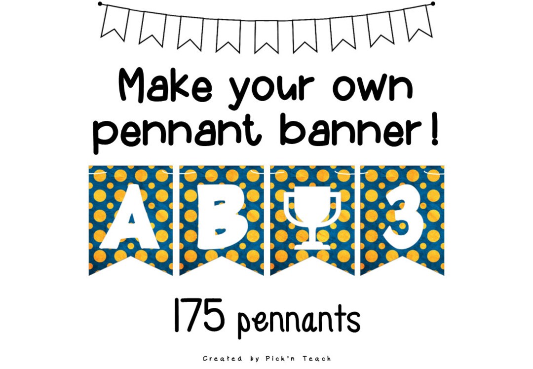 Printable Pennant Banner Template, Celebration Decor (PDF) - Etsy