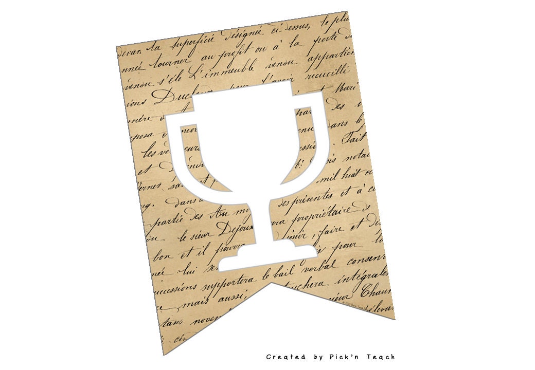 Printable BANNER Templates With 175 Pennants Parchment Words for ...