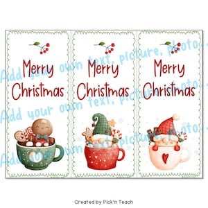 Editable BOOKMARK Templates for Christmas - Add Your Own Text and ...