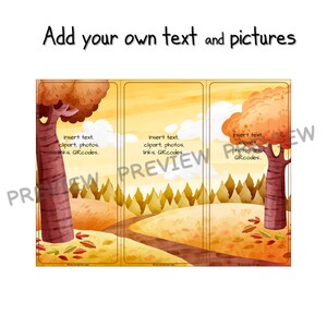 Editable BOOKMARK Templates - Fall - Personalize, Add Your Own Text ...