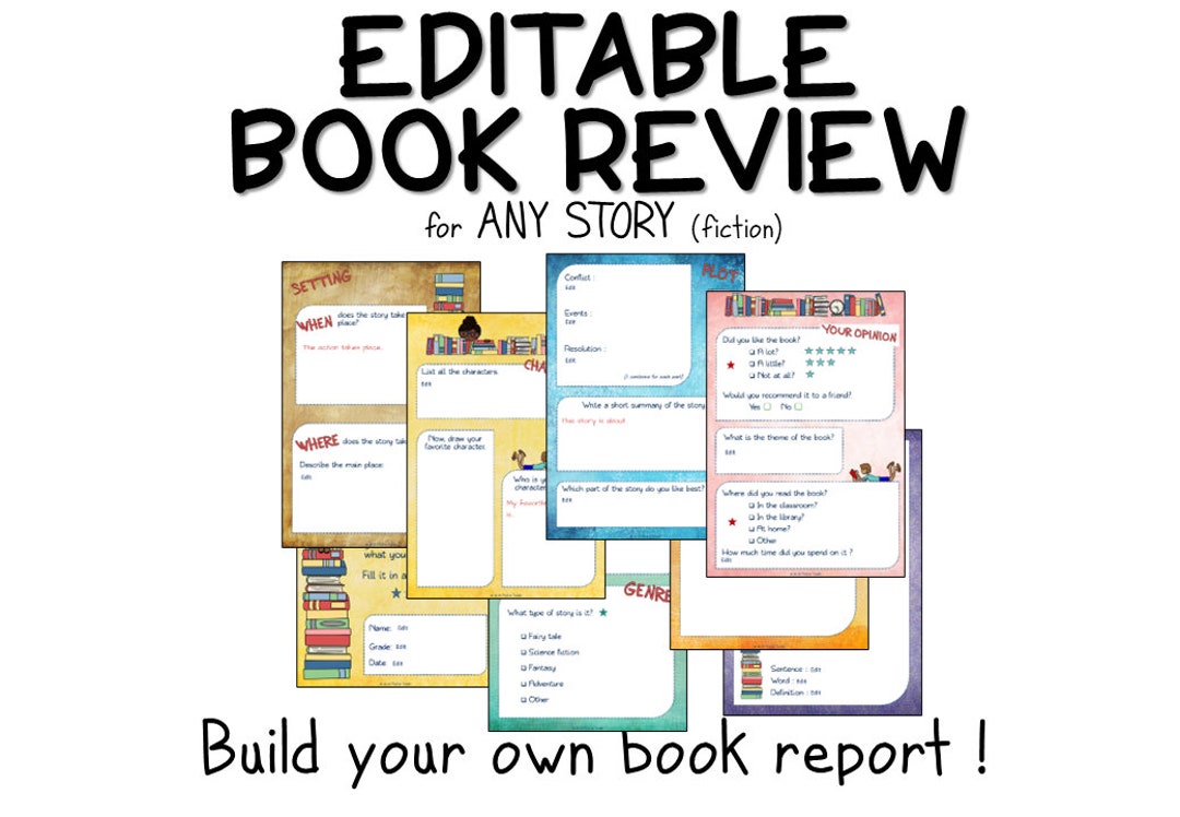 Editable Book Report Template, Differentiated Reading Review (digital ...