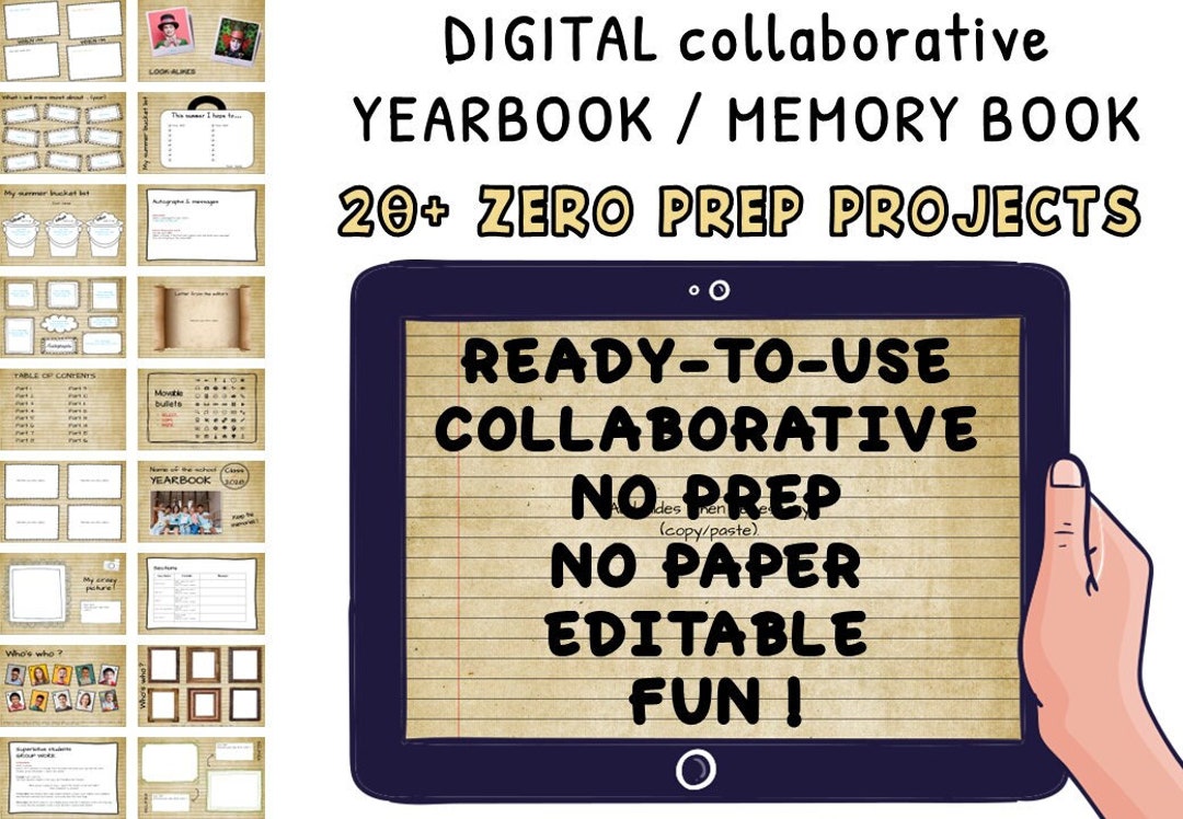 Digital Class YEARBOOK or Memory Book Templates - NO PREPARATION Ready ...