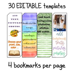 30 Easy-to-customize BOOKMARK Templates 100% EDITABLE for Any Occasion ...
