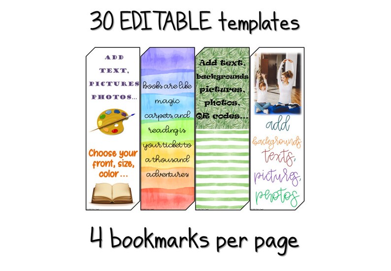 30 Easy-to-customize BOOKMARK Templates 100% EDITABLE for Any Occasion ...