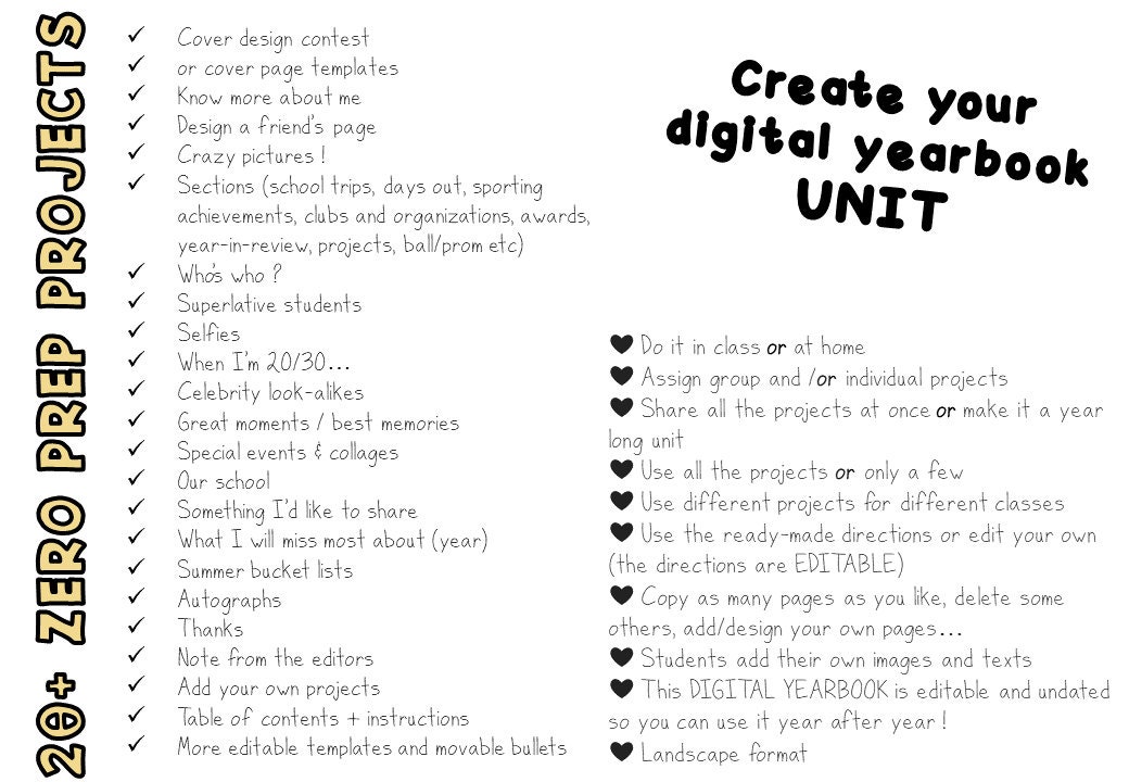 Digital Class Yearbook Template – Editable Memory Book (google Slides ...