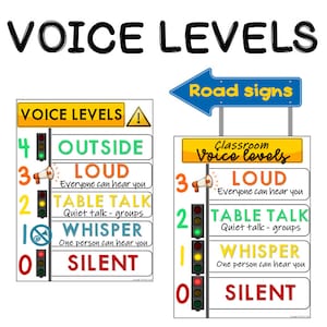 Classroom Management Voice Level Charts Road Signs Posters for the ...