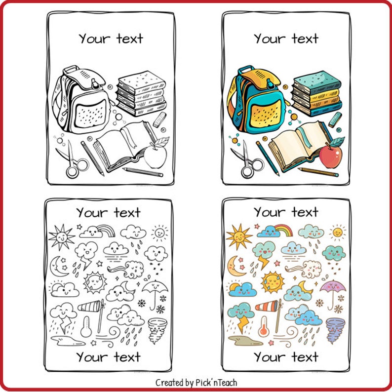 EDITABLE Coloring Book Covers / Pages for Back to School 60+ Templates ...