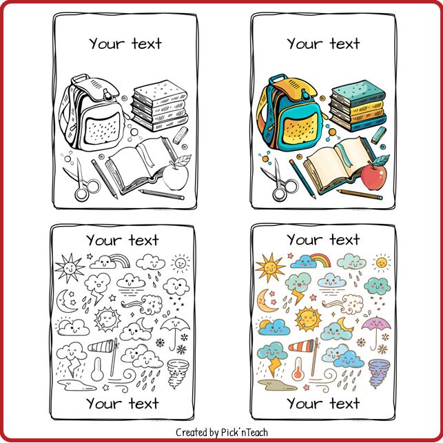 EDITABLE Coloring Book Covers / Pages for Back to School 60+ Templates ...