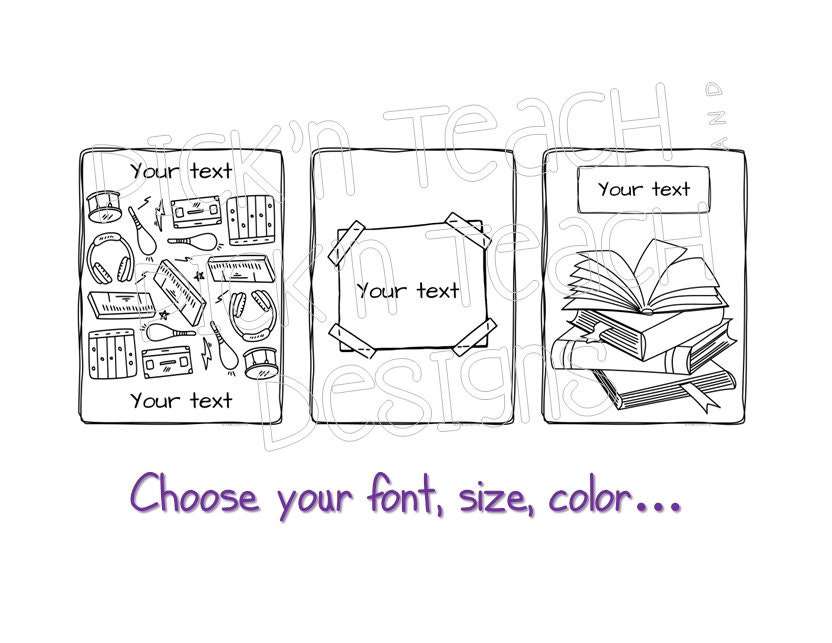 EDITABLE Coloring Book Covers / Pages for Back to School 60+ Templates ...