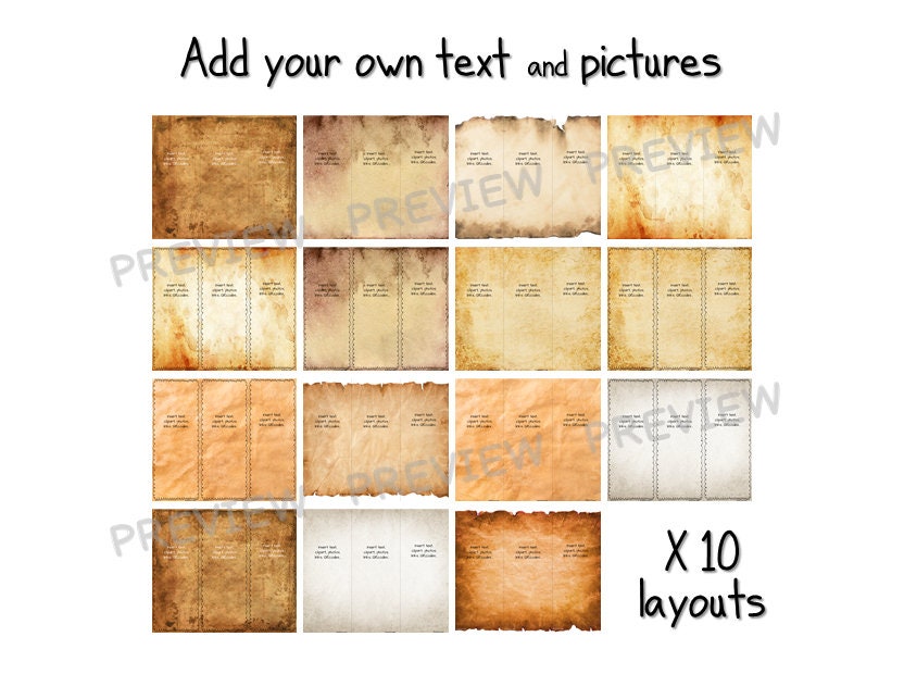 Editable BOOKMARK Templates - Parchment Paper - Personalize, Add Your ...