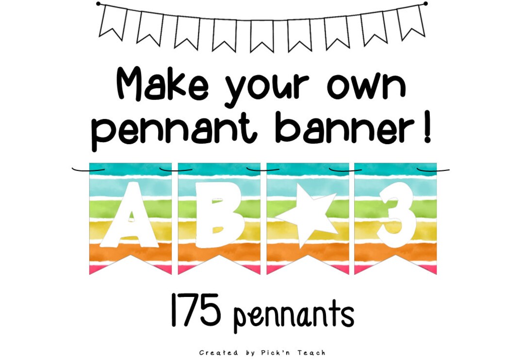 Printable BANNER Templates 175 Pennants for Birthday, Anniversary, Baby ...