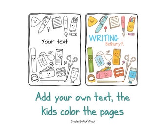 Editable School Book Covers, A4 Cover Pages for Back to School ...