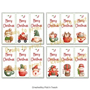 36 Bookmarks to Print for December,christmas Greetings Gifts Family and ...
