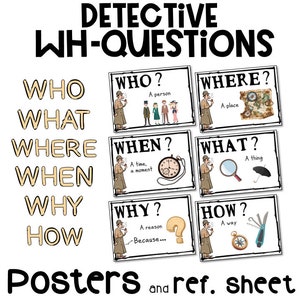 WH Questions - Posters for the Classroom and Reference Sheet for ...