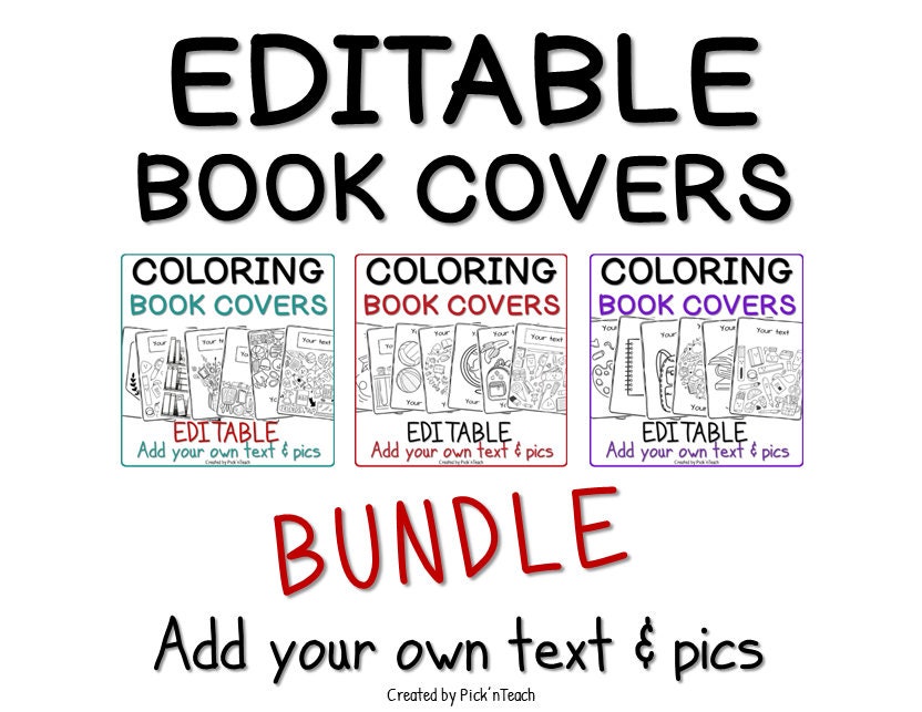 180+ Editable Coloring Book Covers / Pages for Back to School - Add ...