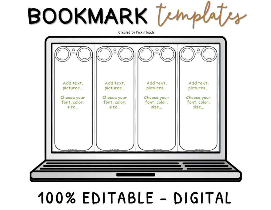 Modèles BOOKMARK Modifiables - Lunettes - Personnalisez, Ajoutez Votre ...