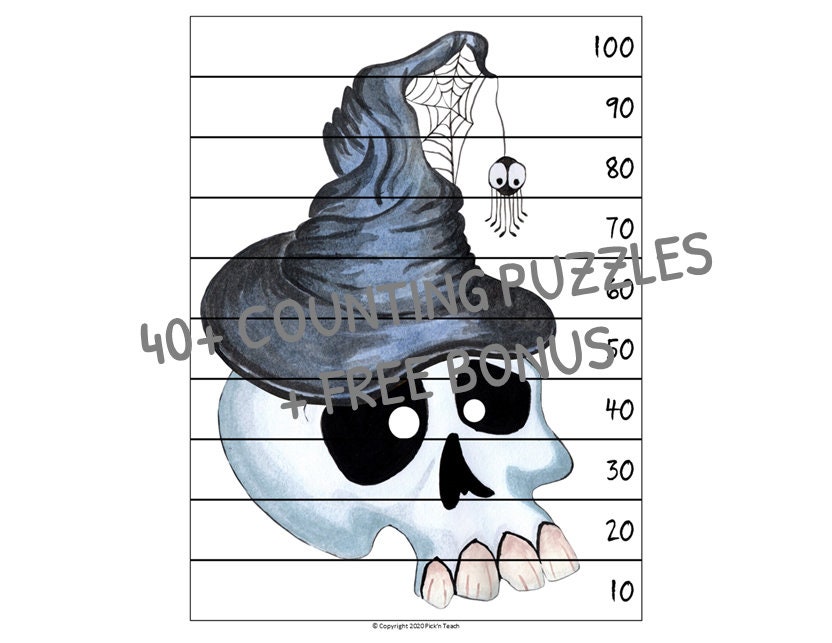Number PUZZLES for Wizards to Learn Counting by 1s, 2s, 3s, 5s, 10s ...