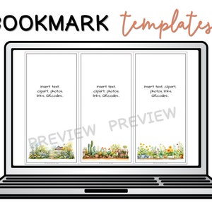 21 BOOKMARK Templates "gardens, Plants and Flowers" - Add Your Own Text ...
