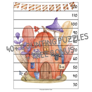 Number PUZZLES for Wizards to Learn Counting by 1s, 2s, 3s, 5s, 10s ...