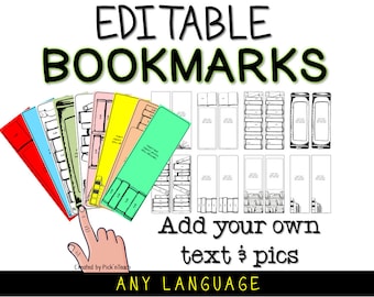 Editable BOOKMARK Templates Fall Personalize, Add Your Own Text ...