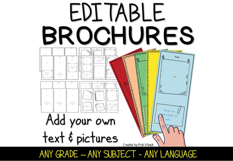 EDITABLE Brochure Templates Add Your Text, Pictures, Links, Photos for ...