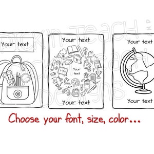 EDITABLE Coloring Book Covers / Pages for Back to School 60+ Templates ...