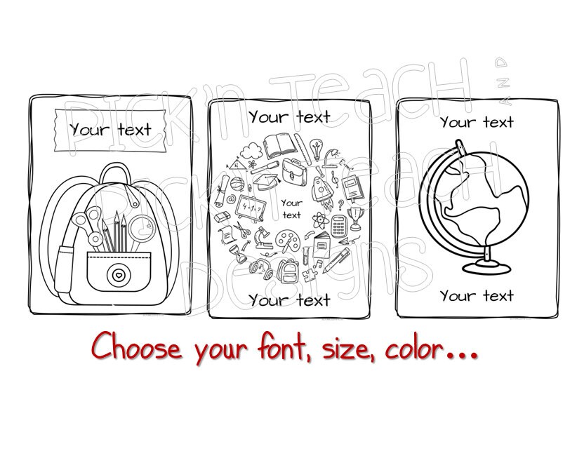 EDITABLE Coloring Book Covers / Pages for Back to School 60+ Templates ...