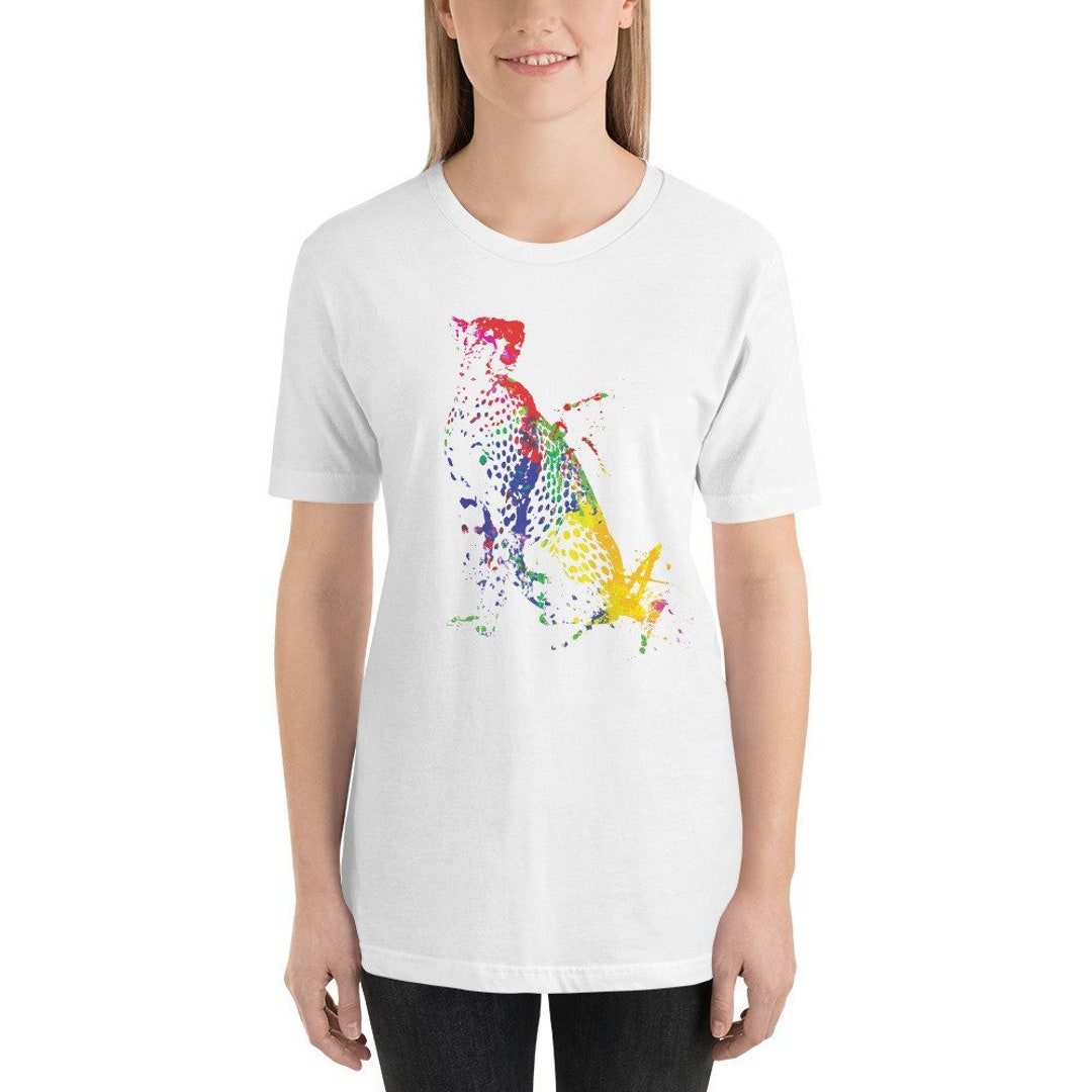 Rainbow Cheetah Colorful Abstract Art Short-sleeve Unisex T-shirt - Etsy
