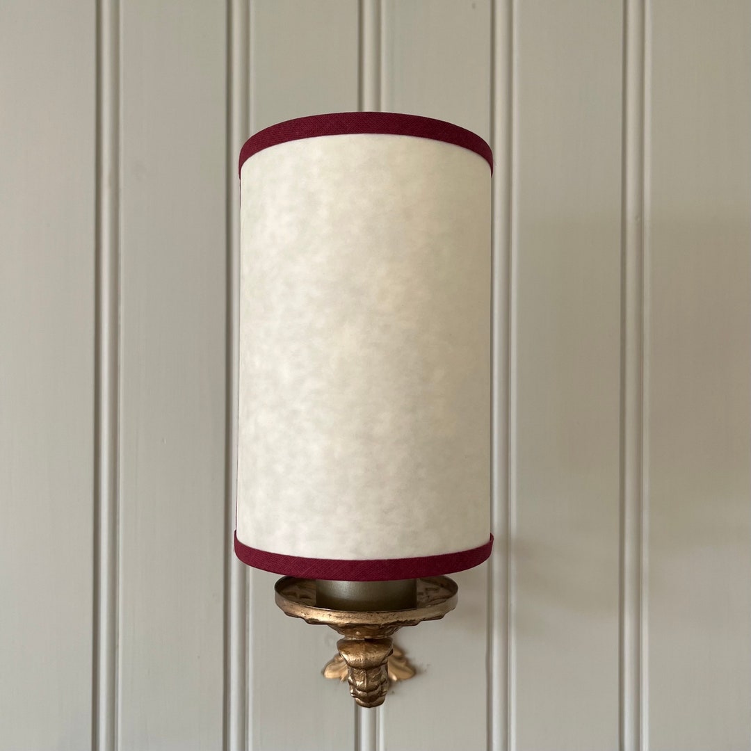 Claret Trim - Handmade, Candle Clip Half Lampshade for Wall Lights - Etsy