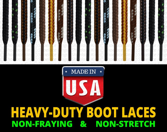 Boot Laces - Heavy-duty! Round - Non-fraying! Non-stretching! Extremely ...