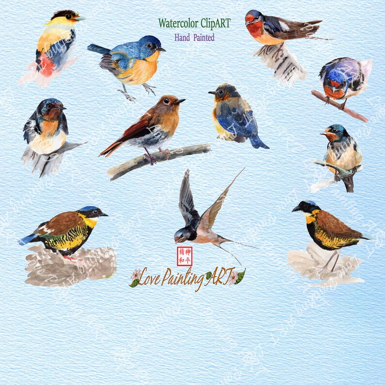 Blue Bird,bird,bird Watercolor,bird Clipart,watercolor Clipart, Print ...