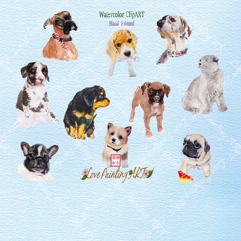 Puppy,dog,dog Watercolor ,dog Clipart, Print Wall Art ,cute Animal ...