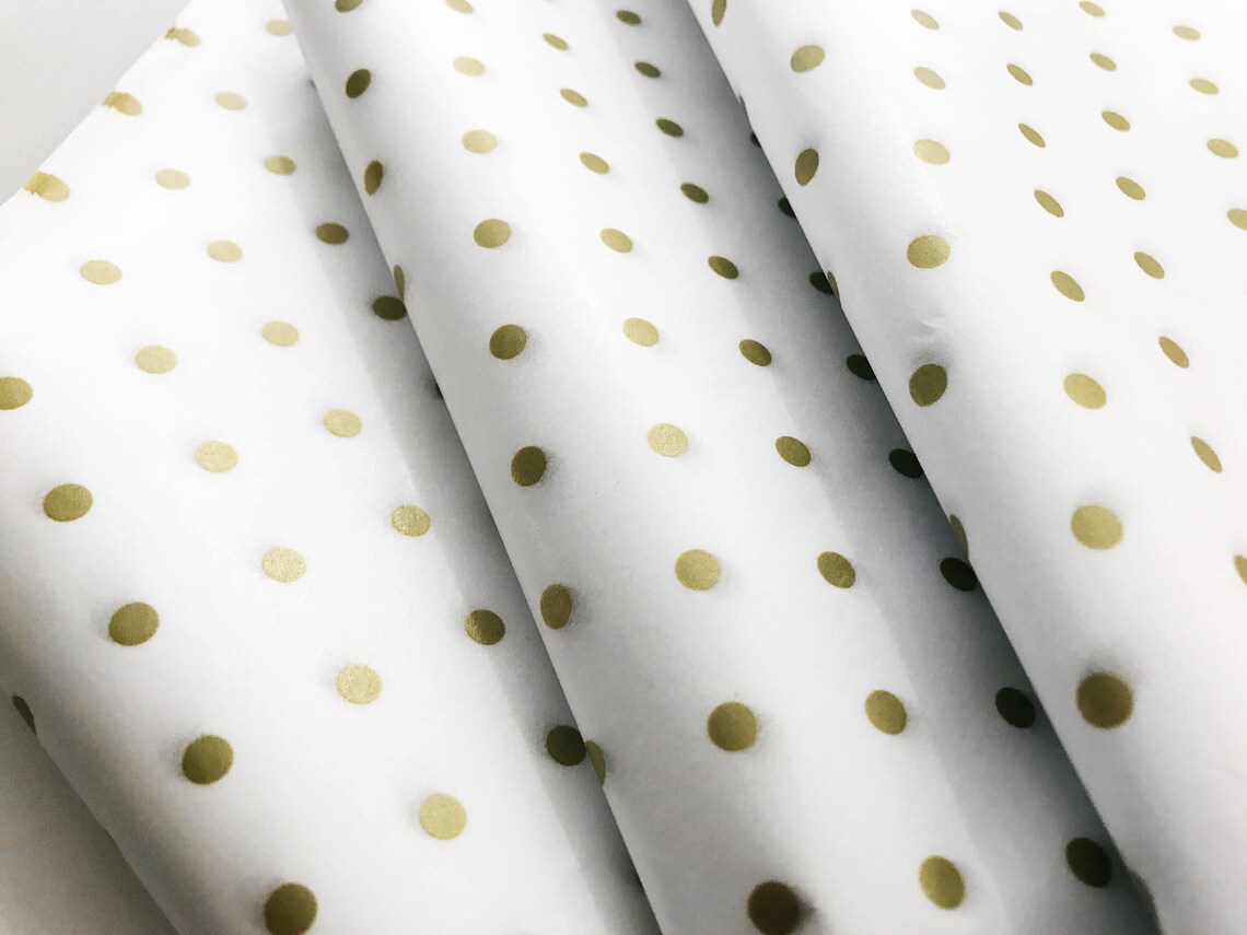 10 X Sheets Metallic Gold Dot Tissue Paper Sheets Gift - Etsy