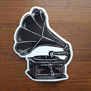 Phonograph Sticker Black on Transparent Vinyl Record Player - Etsy